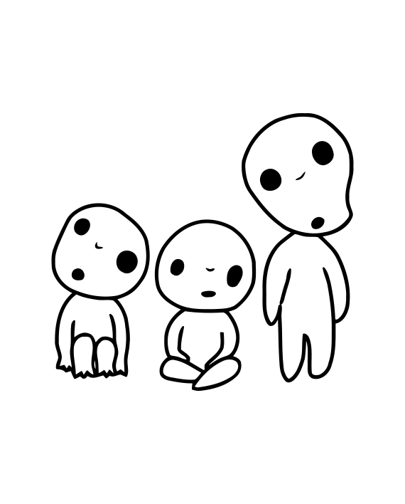 Pegatina Kodama grupo – Princesa Mononoke – adhesivosNatos