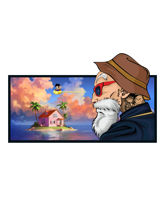 Maestro Muten Roshi – Kame House – Dragon Ball – adhesivosNatos